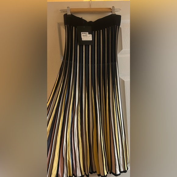 Skirts | Multi Colored Aline Pleated Knit Midi Skirt | Poshmark